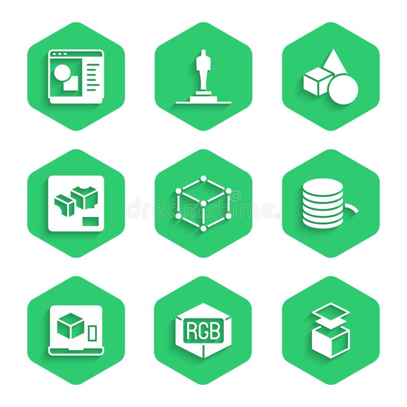 Set Isometric Cube, RGB and CMYK Color Mixing, Layers, Filament for 3D ...