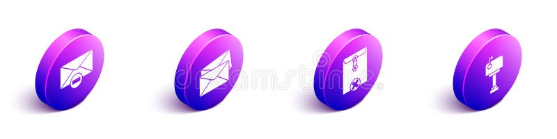 Set Isometric Delete Envelope, Envelope, Delete Envelope and Mail Box ... Set Isometric Delete Envelope, Envelope, Delete Envelope and Mail Box ...