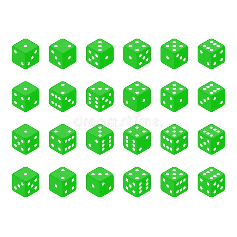 Set of Isometric Dice Vector Stock Vector - Illustration of addiction ...