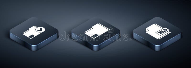 Set Isometric Document Folder and Check Mark, XLS File Document and ... Set Isometric Document Folder and Check Mark, XLS File Document and ...