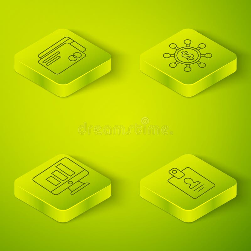 Set Isometric Dollar, Share, Network, Monitor with Graph Chart ... Set Isometric Dollar, Share, Network, Monitor with Graph Chart ...