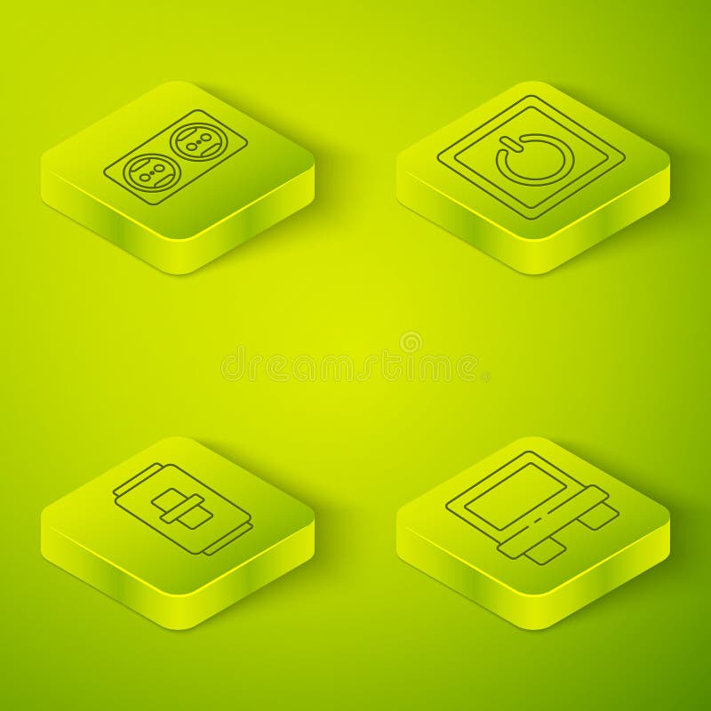 Set Isometric Electric Light Switch, Electric Light Switch, Fuse and ...