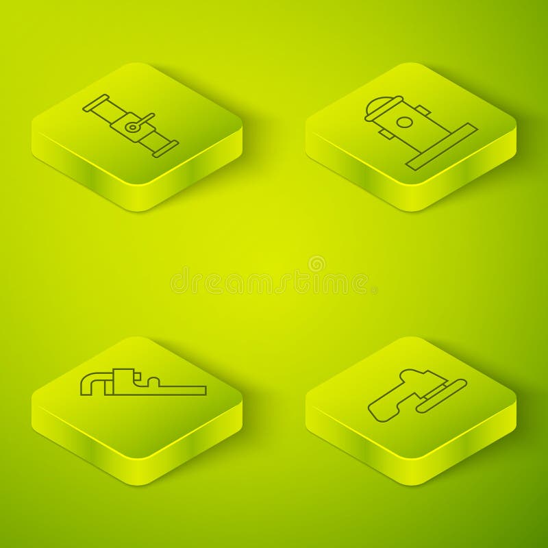 Set Isometric Fire Hydrant, Pipe Adjustable Wrench, Water Tap and ...