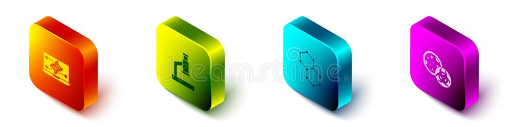 Set Isometric Genetic Engineering Modification, Microscope, Chemical ...