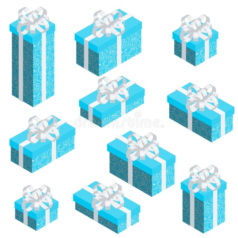Isometric gift box stock illustration. Illustration of ribbon - 260560025