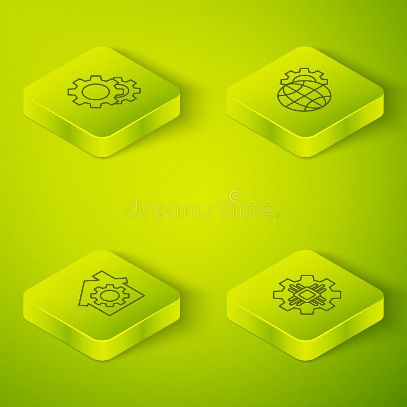 The earth and gear symbol stock vector. Illustration of logo - 16671262