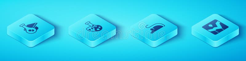 Set Isometric Graduation Cap, Test Tube with Toxic Liquid, Graph Chart ...