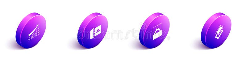 Set Isometric Growth Arrow with Gold Bars, Safe, Diamond Engagement ...