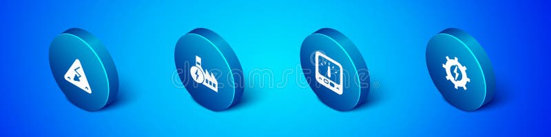 Set Isometric High Voltage, Ampere Meter, Multimeter, Gear and ...