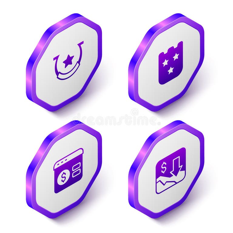 Set Isometric Horseshoe, Lottery Ticket, Online Poker Table Game and ...