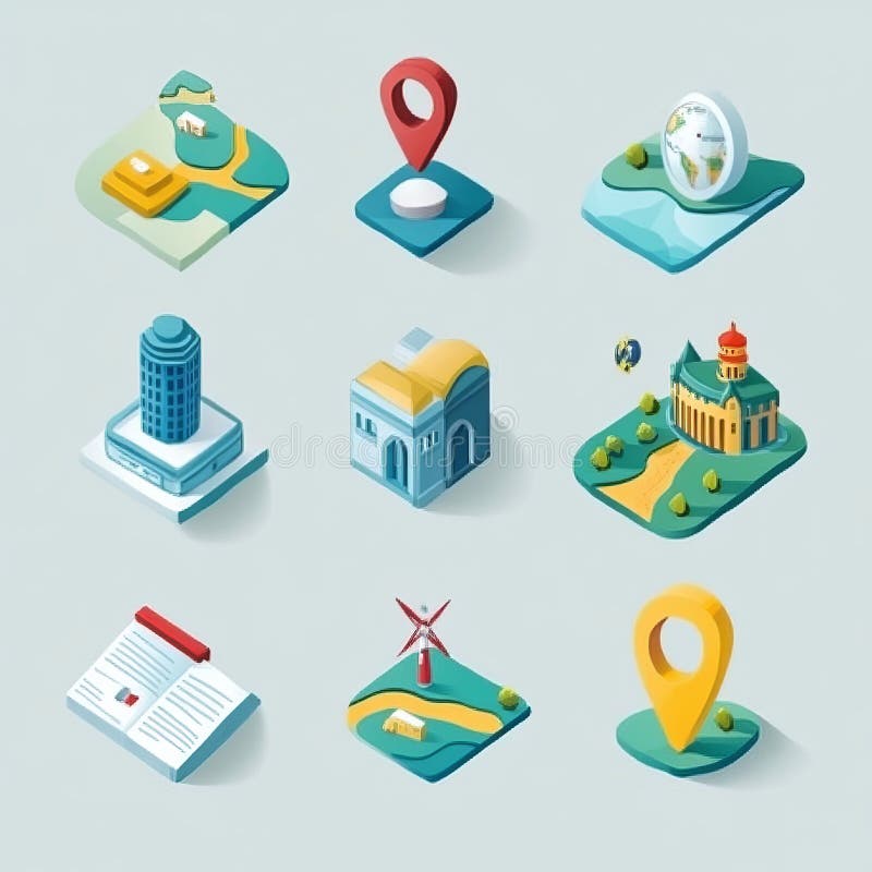 Set of Isometric Icons on the Theme of Travel and Tourism. Stock ...