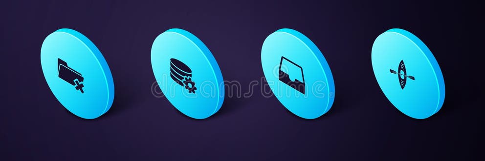 Set Isometric Kayak and Paddle, Social Media Inbox, Setting Database Server and Delete Folder ...