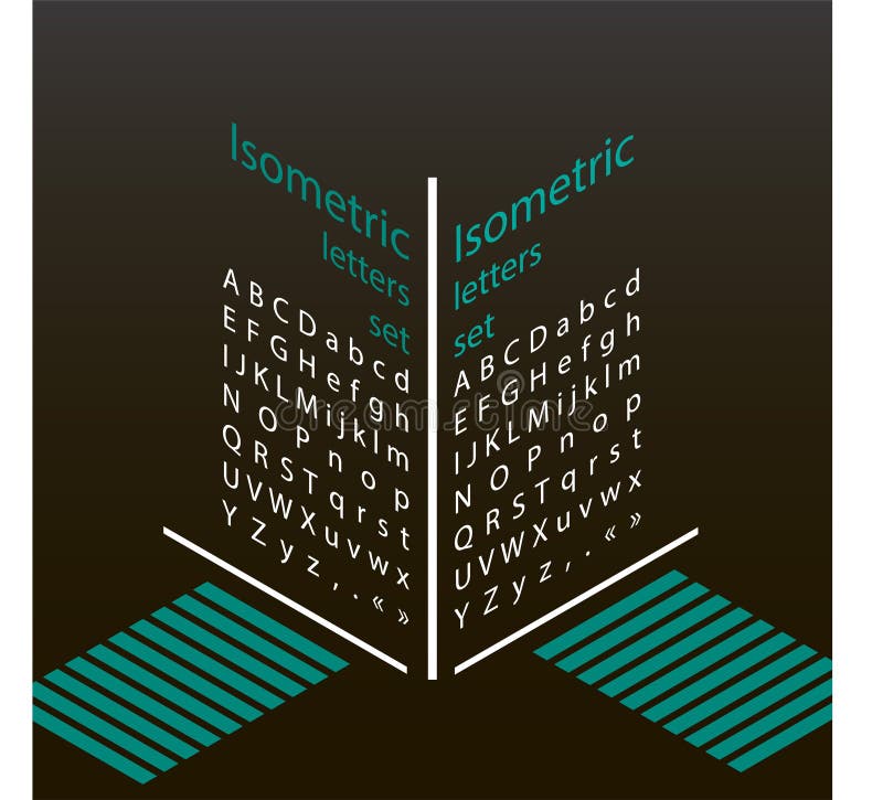 Set of isometric letters stock vector. Illustration of text - 107897638