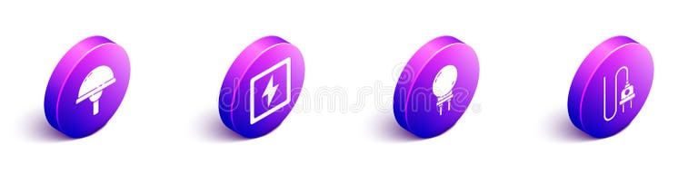 Set Isometric Light Emitting Diode, Lightning Bolt, Light Emitting ...