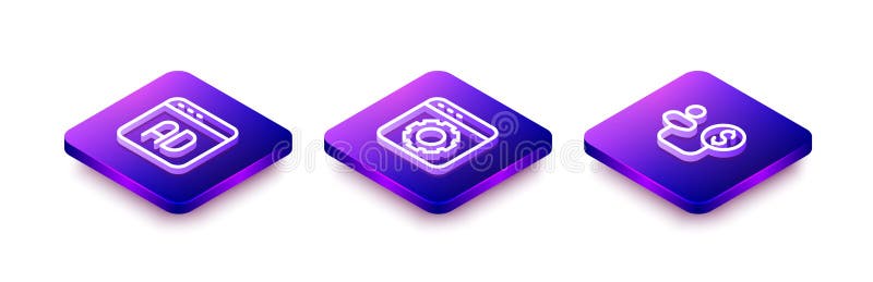 Set Isometric Line Advertising, Browser Setting and Human and Money ... Set Isometric Line Advertising, Browser Setting and Human and Money ...