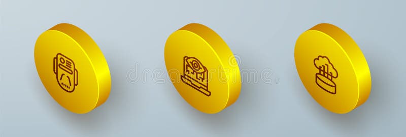Set Isometric Line Artificial Intelligence Robot, Computer Vision and ... Set Isometric Line Artificial Intelligence Robot, Computer Vision and ...