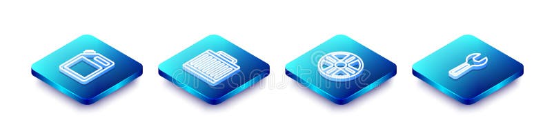 Set Isometric Line Canister for Gasoline, Car Radiator Cooling System ... Set Isometric Line Canister for Gasoline, Car Radiator Cooling System ...
