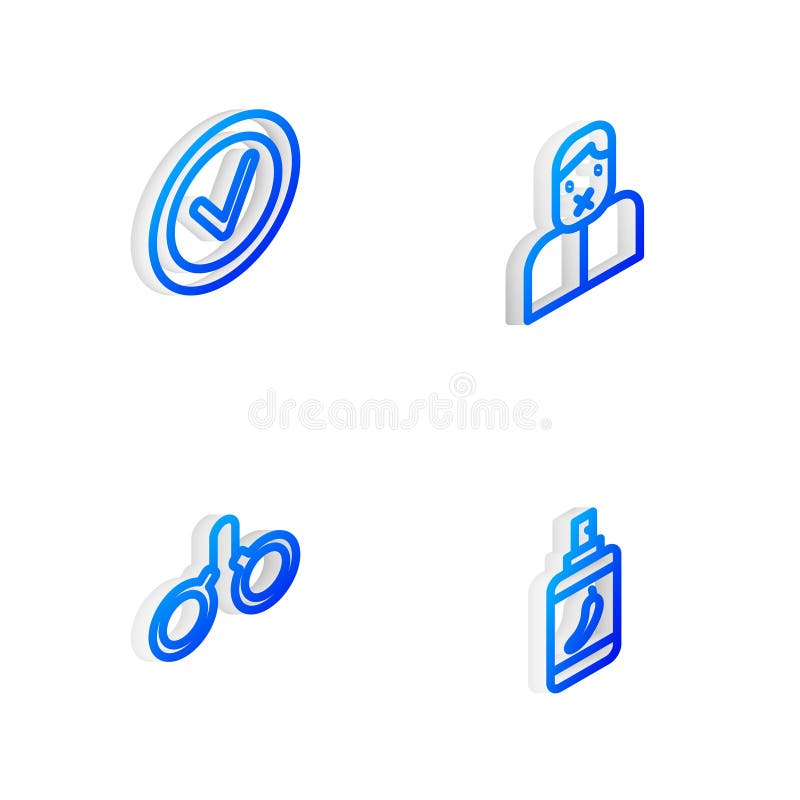Set Isometric Line Censor and Freedom of Speech, Check Mark in Round ...
