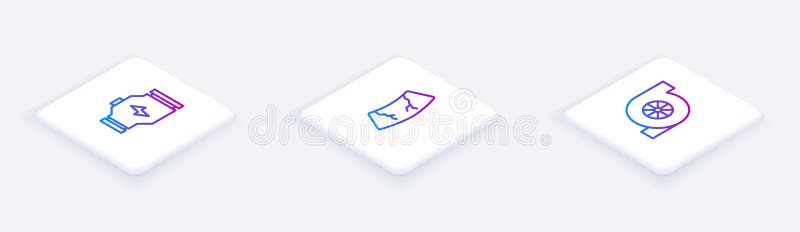 Set Isometric Line Check Engine, Broken Windshield and Automotive ... Set Isometric Line Check Engine, Broken Windshield and Automotive ...