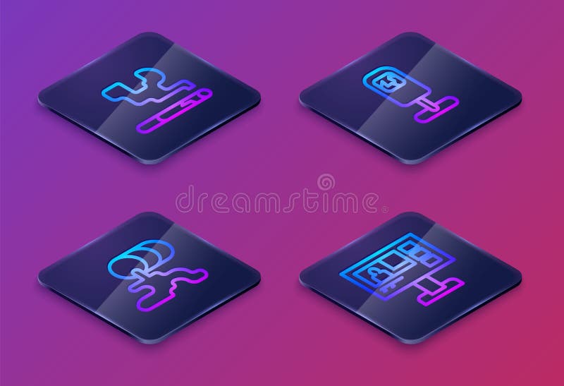 Set Isometric Line Cigarette, Barrel Oil Leak, Trash Can and Television ... Set Isometric Line Cigarette, Barrel Oil Leak, Trash Can and Television ...