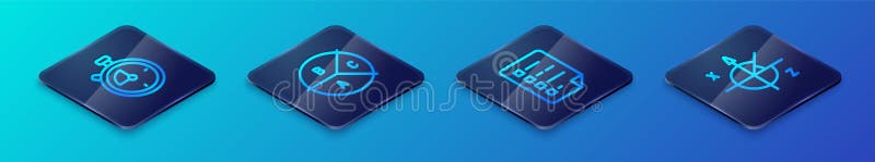 Set Isometric Line Clipboard with Checklist, Stopwatch, Trigonometric ...