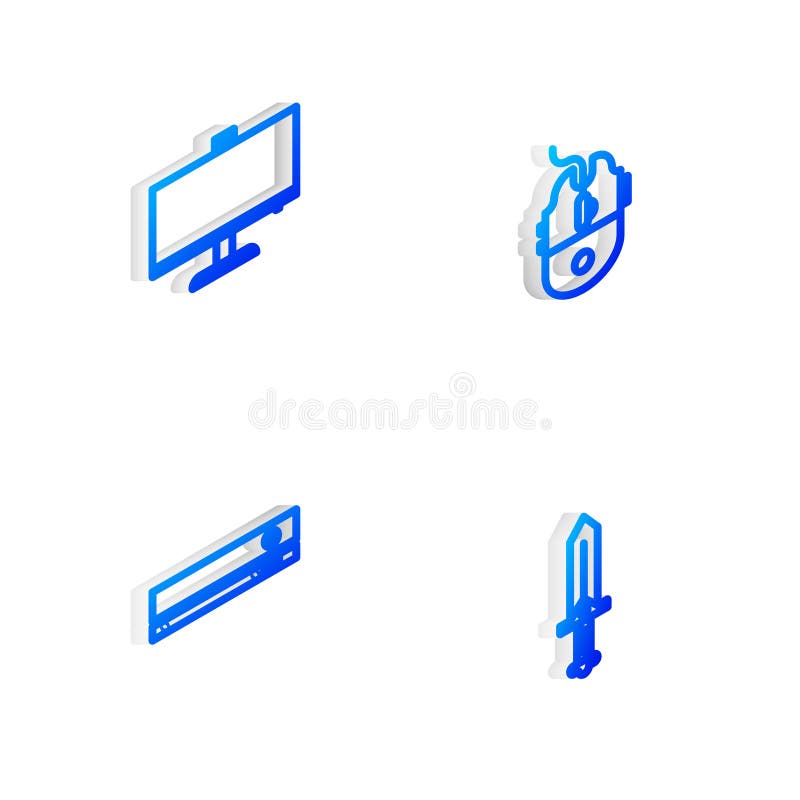 Set Isometric Line Computer Mouse Gaming, Monitor, Video Game Console ... Set Isometric Line Computer Mouse Gaming, Monitor, Video Game Console ...