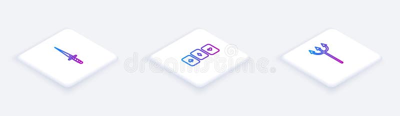 Trident, White Outline on Blue Background. Seamless Pattern. Stock ...