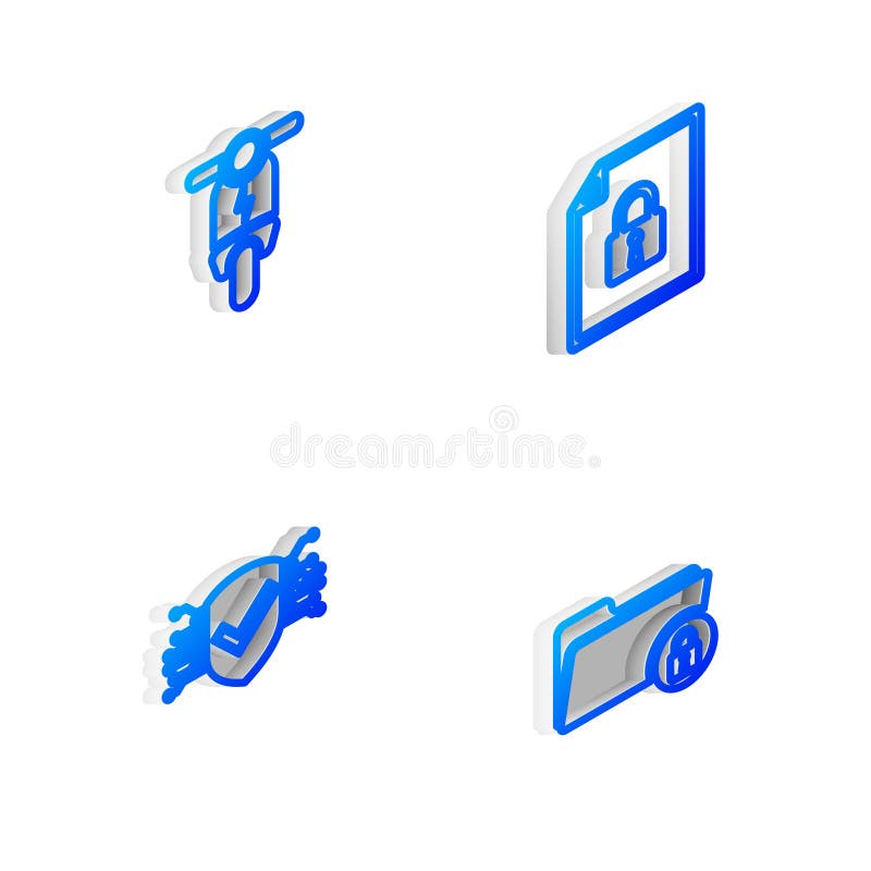Set Isometric Line Document and Lock, Electric Scooter, Cyber Security ... Set Isometric Line Document and Lock, Electric Scooter, Cyber Security ...