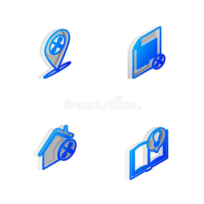 Set Isometric Line File Document Service, Location, House and ... Set Isometric Line File Document Service, Location, House and ...