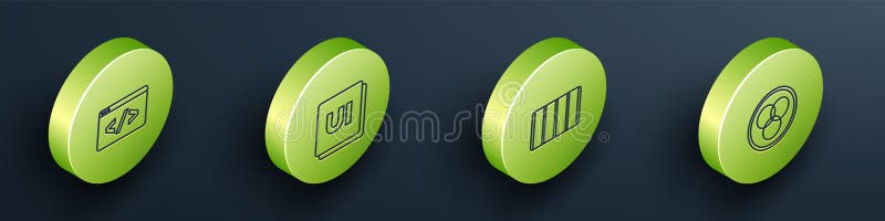 Set Isometric Line Front End Development Ui O Ux Design Color Palette ... Set Isometric Line Front End Development Ui O Ux Design Color Palette ...