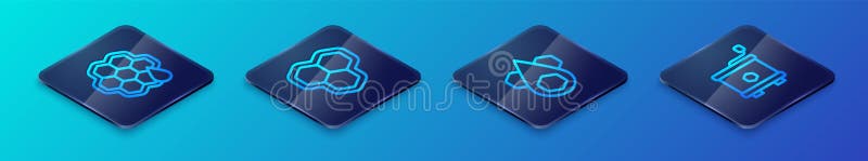 Set Isometric Line Honeycomb, Extractor and Icon. Vector Stock Vector ...