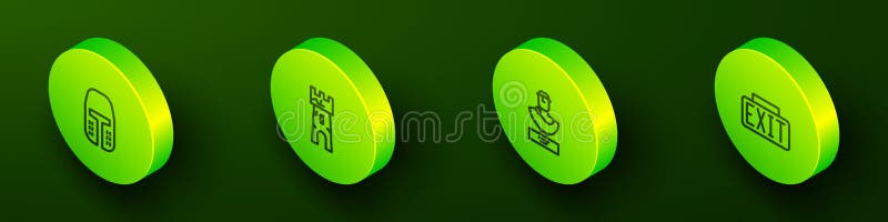 Isometric Exit Sign Stock Illustrations – 1,304 Isometric Exit Sign ...