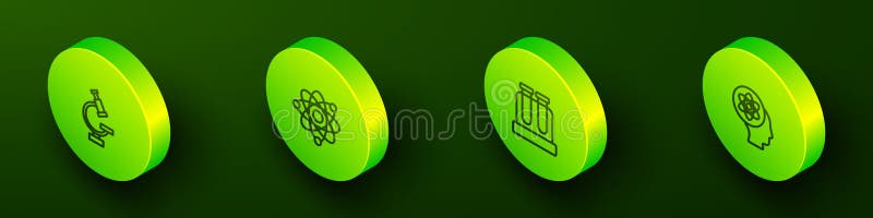 Set Isometric Line Microscope, Atom, Test Tube and Icon. Vector Stock ... Set Isometric Line Microscope, Atom, Test Tube and Icon. Vector Stock ...