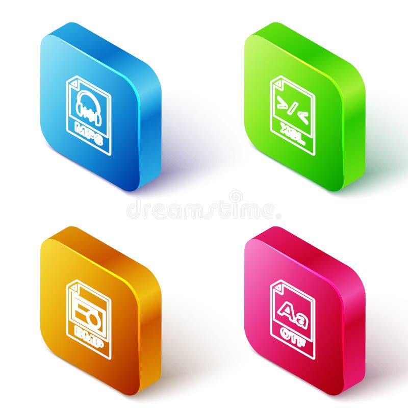 Set Isometric Line MP3 File Document, XSL, BMP and OTF Icon. Vector ... Set Isometric Line MP3 File Document, XSL, BMP and OTF Icon. Vector ...