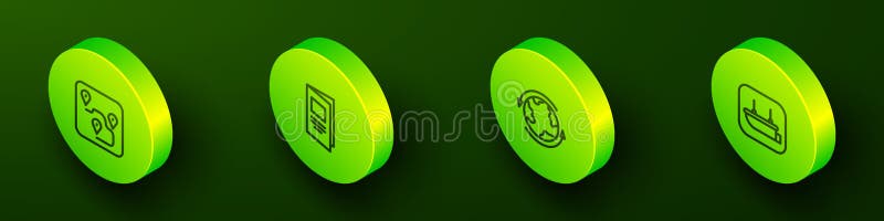 Set Isometric Line Route Location, Brochure, Worldwide and Lifeboat ... Set Isometric Line Route Location, Brochure, Worldwide and Lifeboat ...