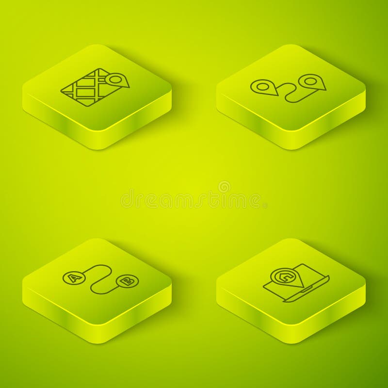 Set Isometric Line Route Location, City Map Navigation and Gps Device ... Set Isometric Line Route Location, City Map Navigation and Gps Device ...