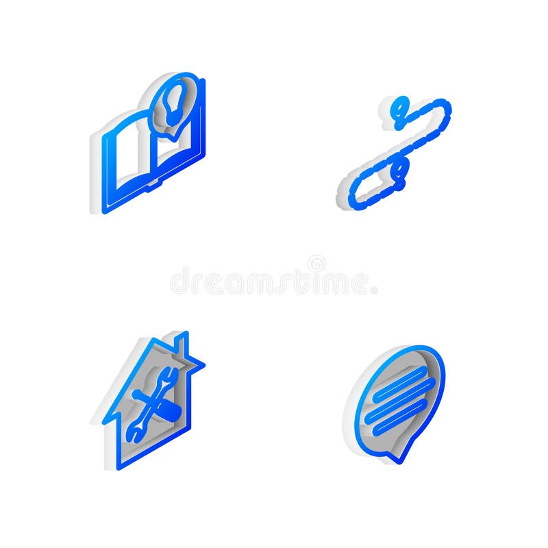 Set Isometric Line Route Location, Interesting Facts, House Service and ... Set Isometric Line Route Location, Interesting Facts, House Service and ...