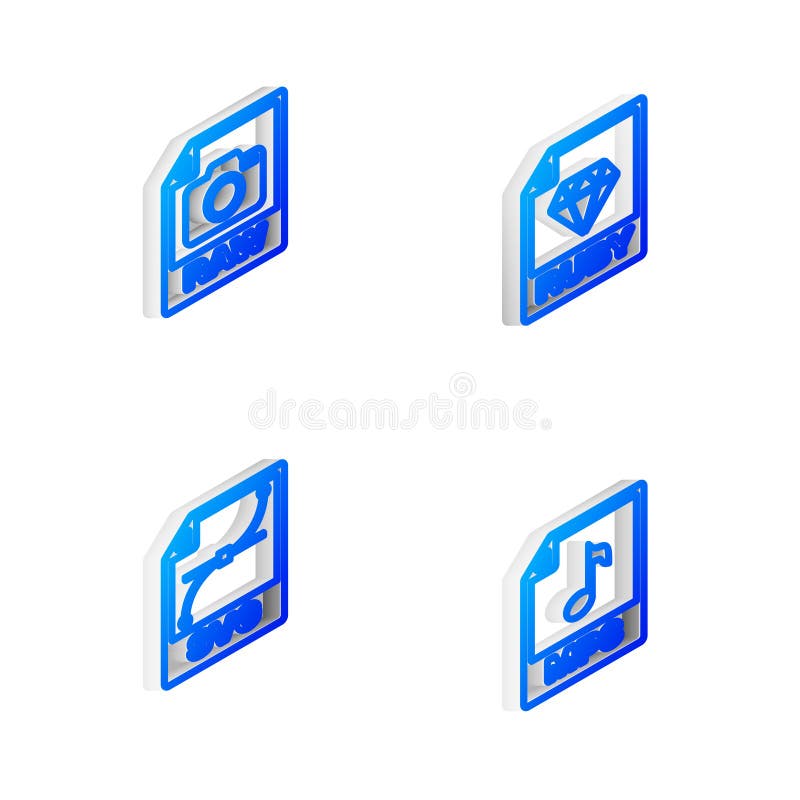 Set Isometric Line RUBY File Document, RAW, SVG And MP3 Icon. Vector ... Set Isometric Line RUBY File Document, RAW, SVG And MP3 Icon. Vector ...