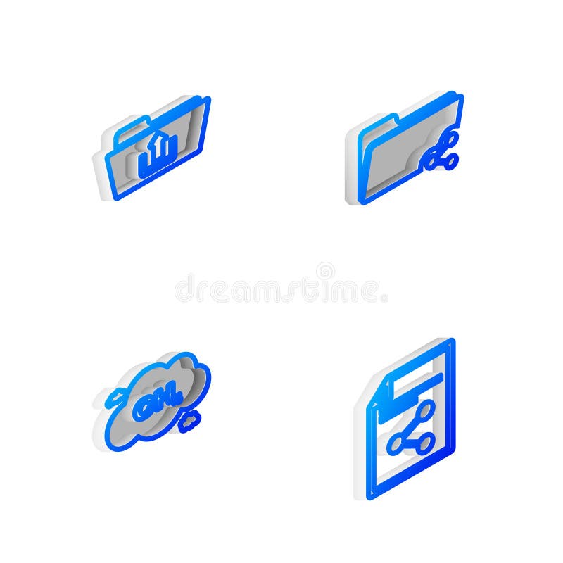 Set Isometric Line Share Folder, Folder Upload, Methane Emissions ... Set Isometric Line Share Folder, Folder Upload, Methane Emissions ...