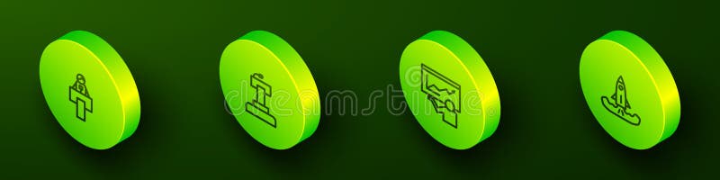 Set Isometric Line Stage Stand or Tribune, , Training, Presentation and ...