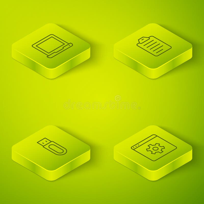 Set Isometric Line To Do List or Planning, USB Flash Drive, Browser ... Set Isometric Line To Do List or Planning, USB Flash Drive, Browser ...