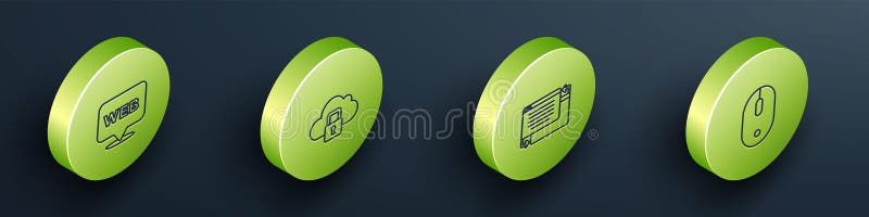 Set Isometric Line Web and Graphic Design, Cloud Computing Lock, UI or ... Set Isometric Line Web and Graphic Design, Cloud Computing Lock, UI or ...