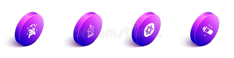 Set Isometric Magic Ball, Burning Candle, Tarot Cards and Bottle with ...