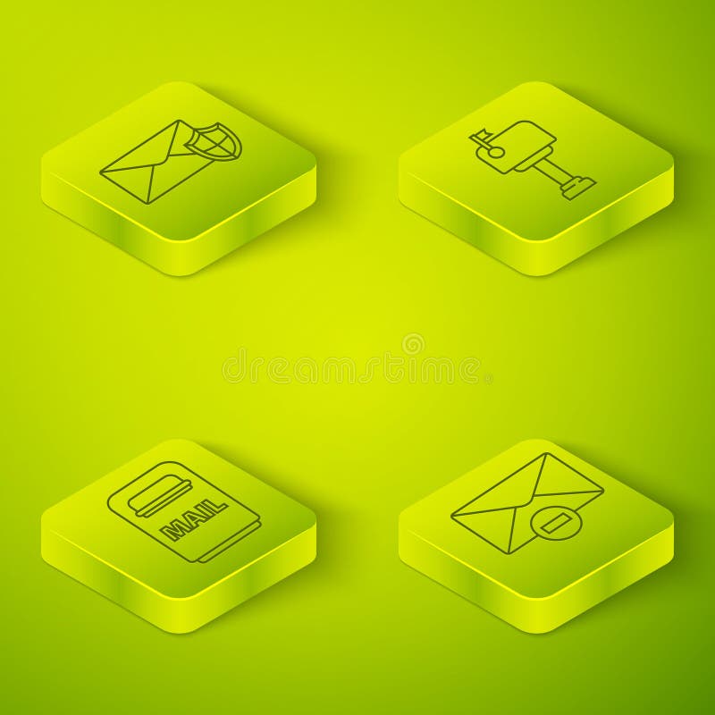Set Isometric Mail Box, Mail Box, Delete Envelope and Envelope with ... Set Isometric Mail Box, Mail Box, Delete Envelope and Envelope with ...