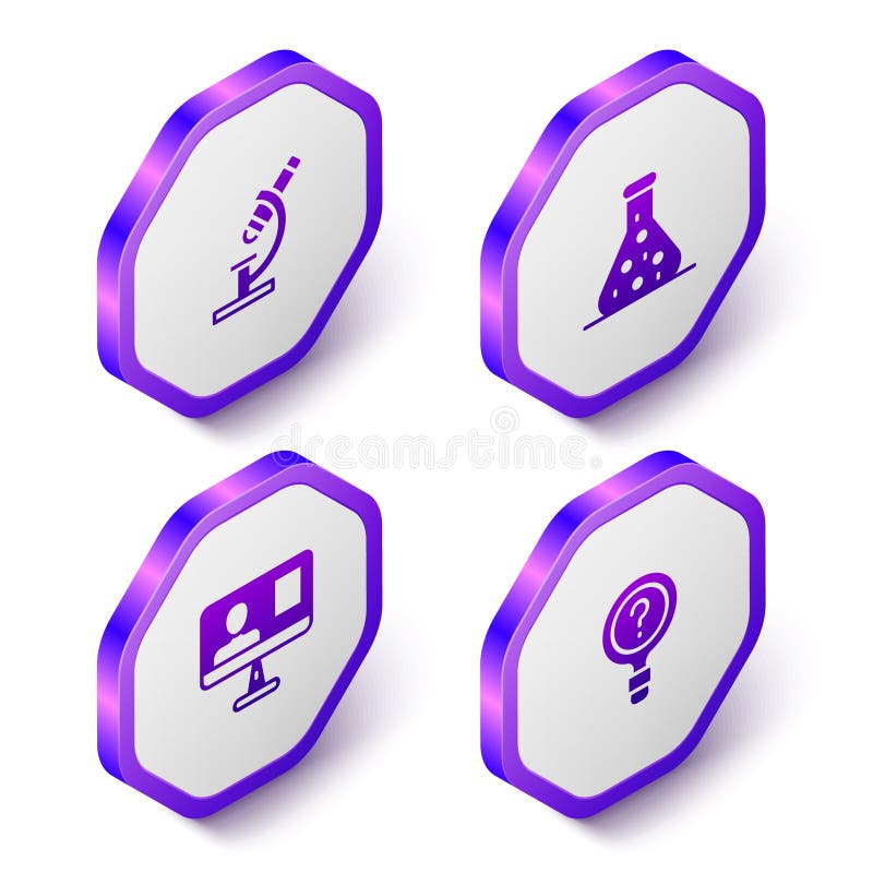 Set Isometric Microscope, Test Tube, Online Class and Unknown Search ...