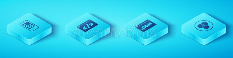 Set Isometric Mobile Apps, Front End Development, RGB and CMYK Color ...