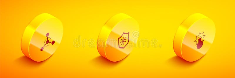 Set Isometric Molecule, Shield Protecting from Virus and Chemical ...