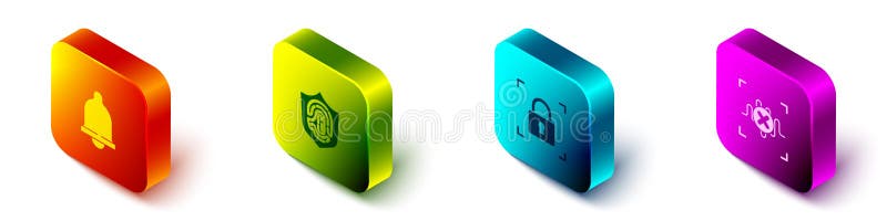 Set Isometric Motion Sensor, Fingerprint in Shield, with Lock and ... Set Isometric Motion Sensor, Fingerprint in Shield, with Lock and ...
