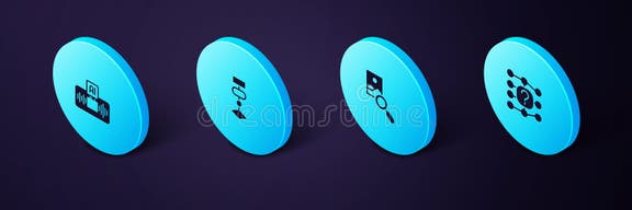 Set Isometric Neural Network, Photo Retouching, Algorithm and Artificial Intelligence AI Icon ...