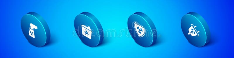 Set Isometric Nuclear Power Plant, Radioactive in Shield, Radiation ...